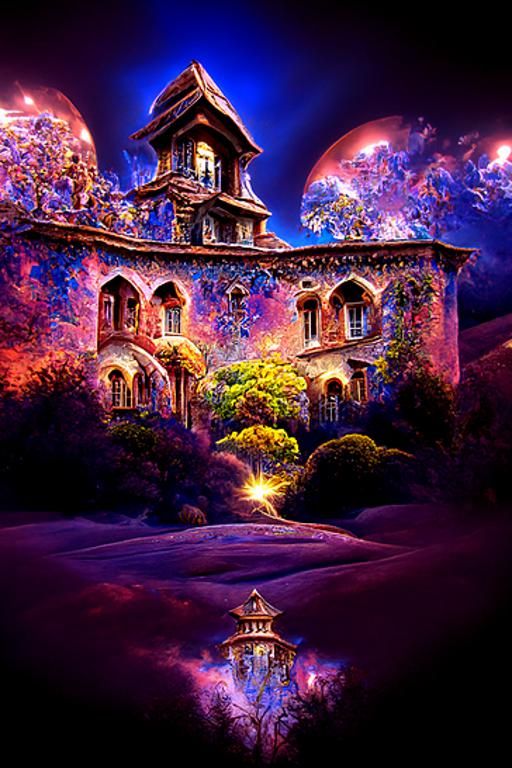 Manor house mansion castle jacaranda garden Gustave Dore deviantart ...