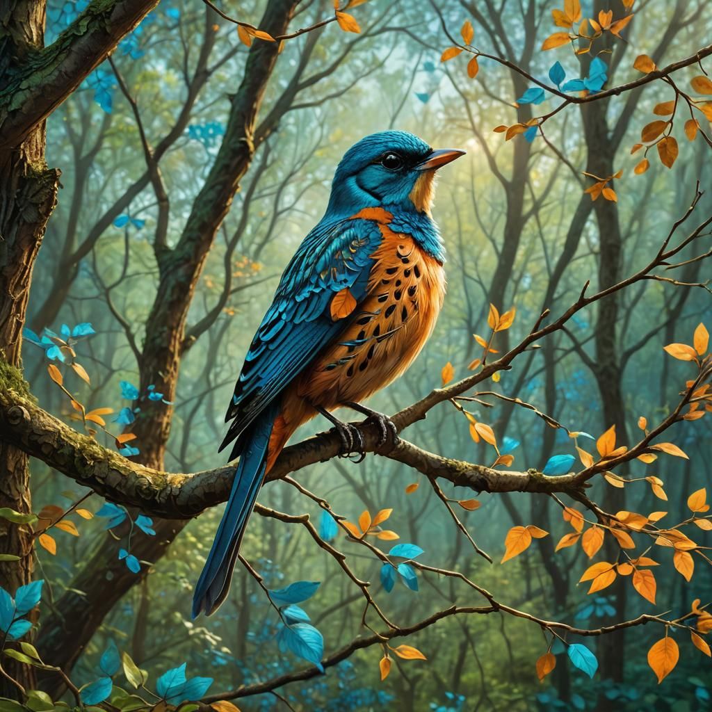 Enchanted Spring Forest Scene in Vibrant Realism - AI Art