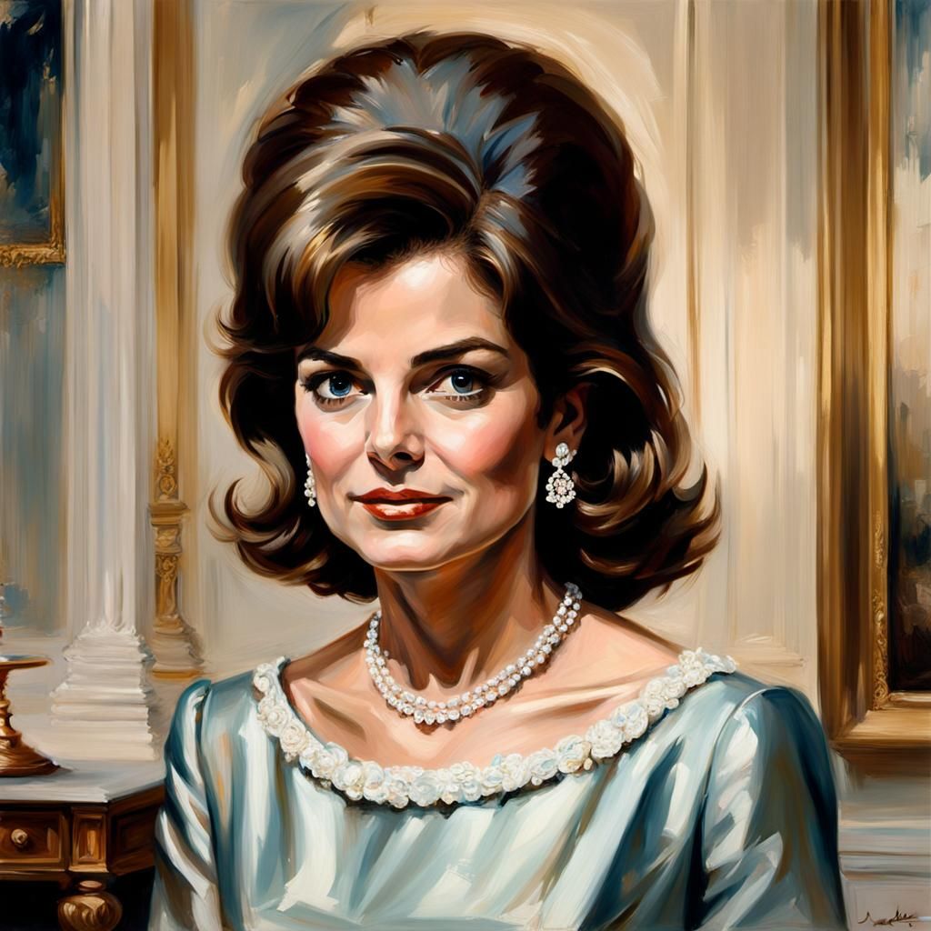 Portrait of First lady Jackie Kennedy - AI Generated Artwork ...