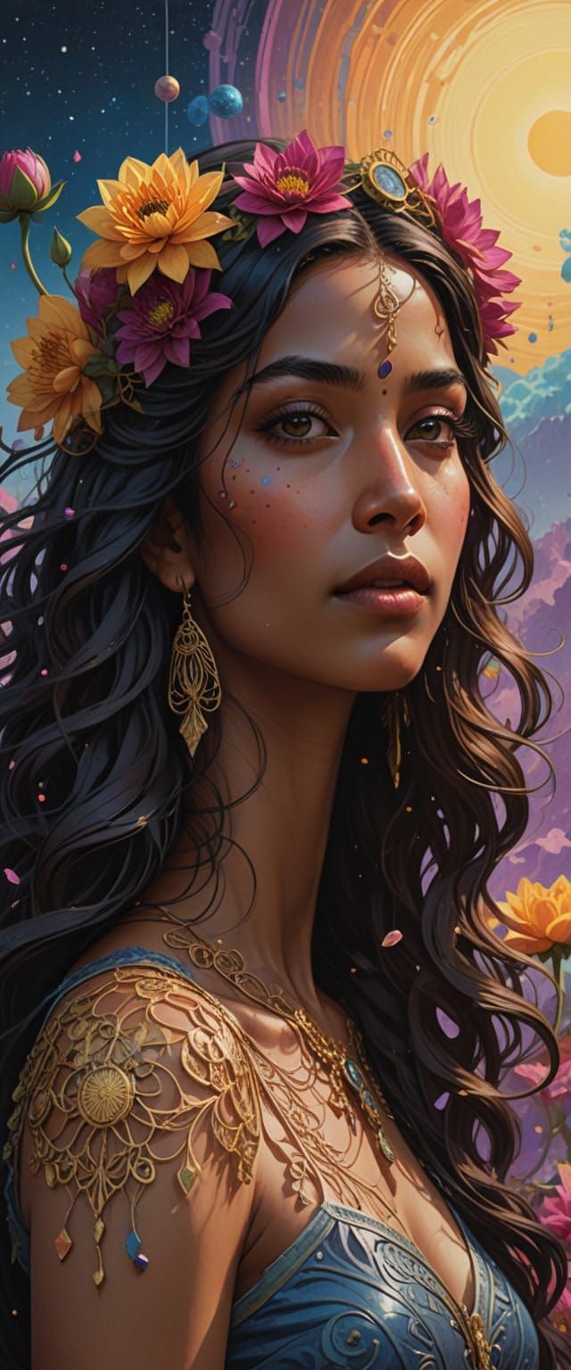 A gorgeous Indian woman with olive skin and long, dark brown, windswept ...