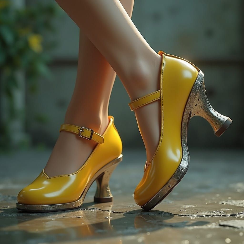 Fantastical Footwork in Vibrant Yellow Clogging Bo... - AI Art