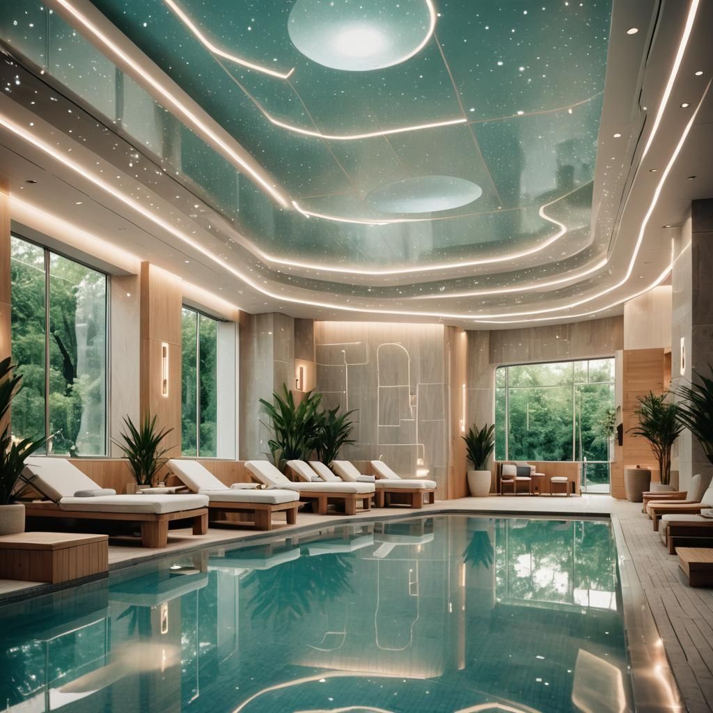 Y2K Futurism styled Scandinavia spa - AI Generated Artwork - NightCafe ...