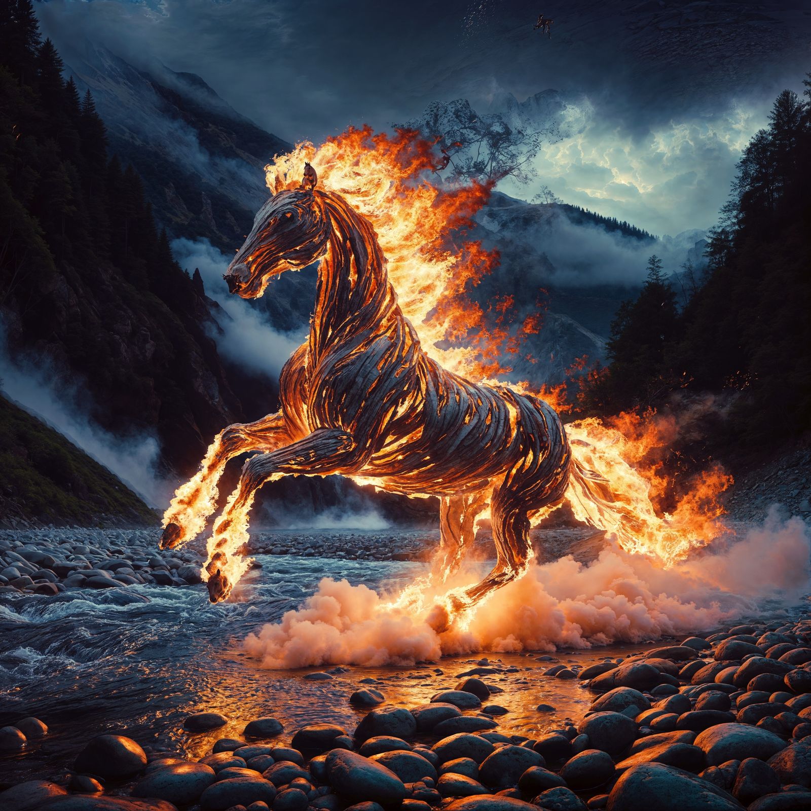 Fiery Steed - AI Generated Artwork - NightCafe Creator