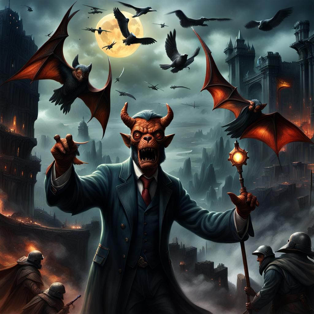Devil bats attack. The Bat Demon strikes - AI Generated Artwork ...