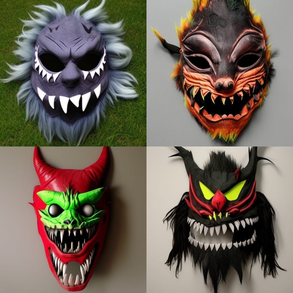 cute scary monster mask - AI Generated Artwork - NightCafe Creator