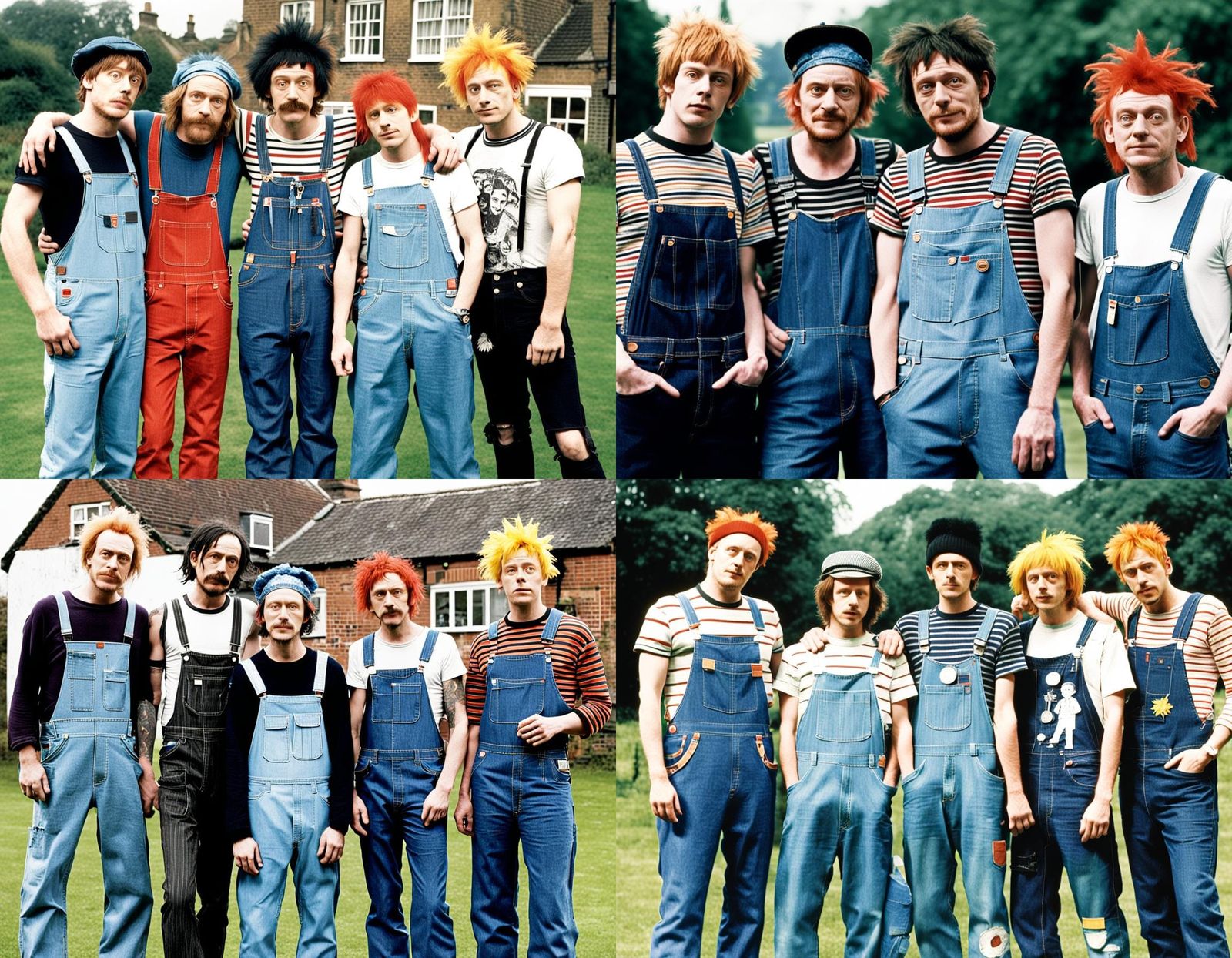 "The four dissimilar students." TV comedy. Rik the dungaree wearing ...
