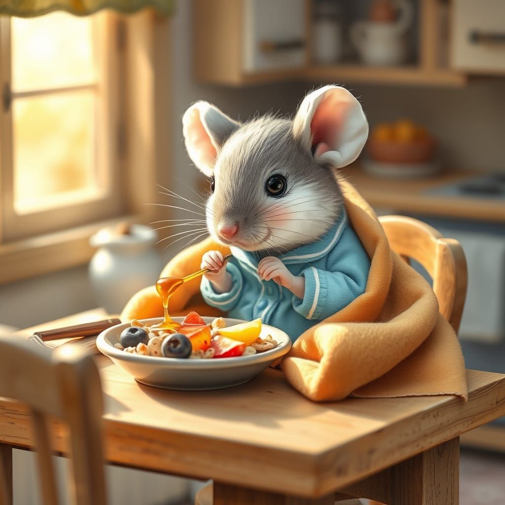 Whimsical Mouse Breakfast Scene in Beatrix Potter ... - AI Art