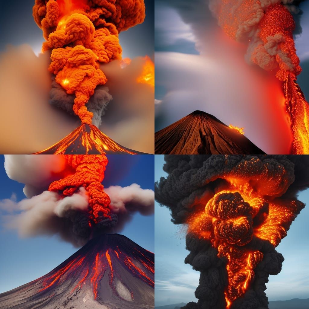 Volcano erupting - AI Generated Artwork - NightCafe Creator