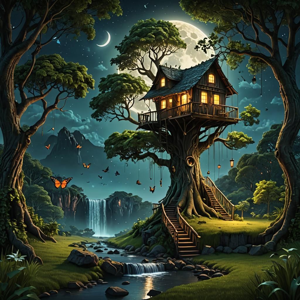 tree house - AI Generated Artwork - NightCafe Creator