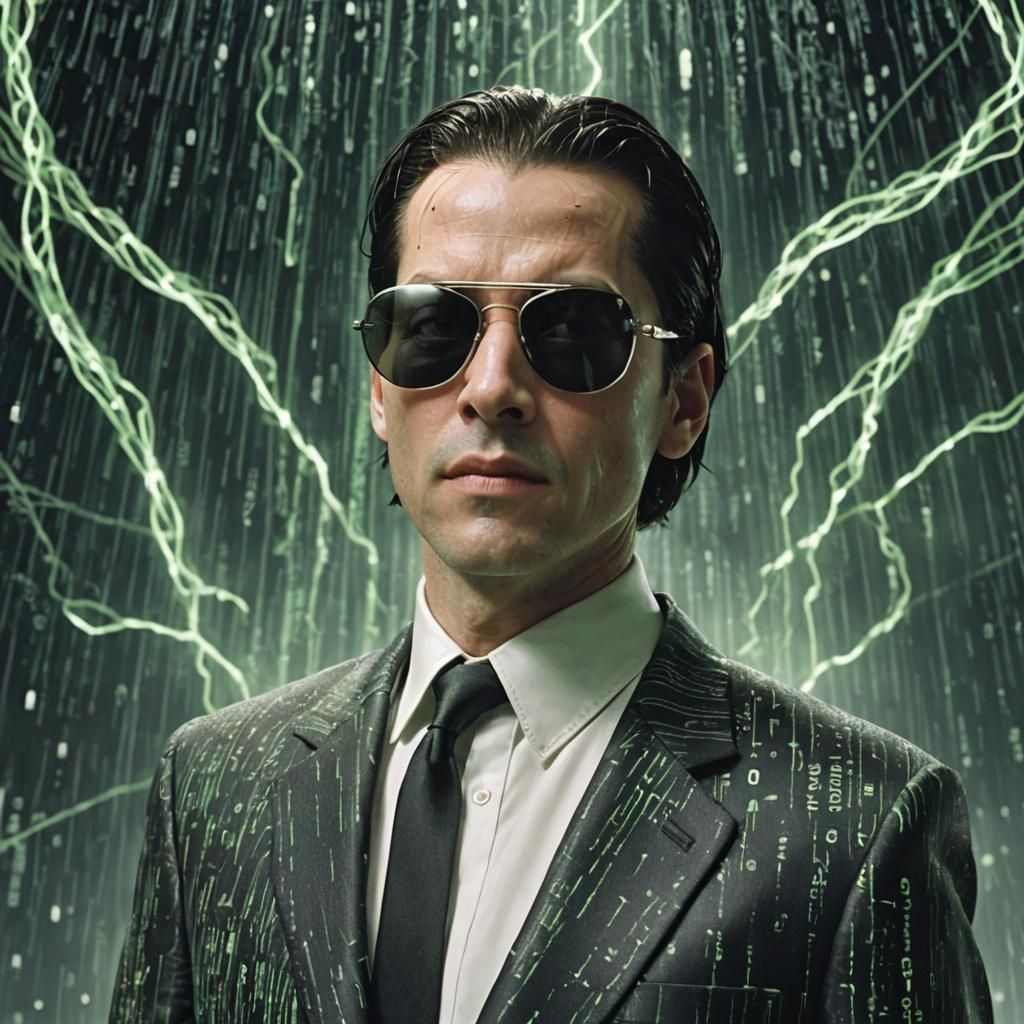 A human-dog-creature fusion with Mr. Smith of Matrix, sunglasses ...