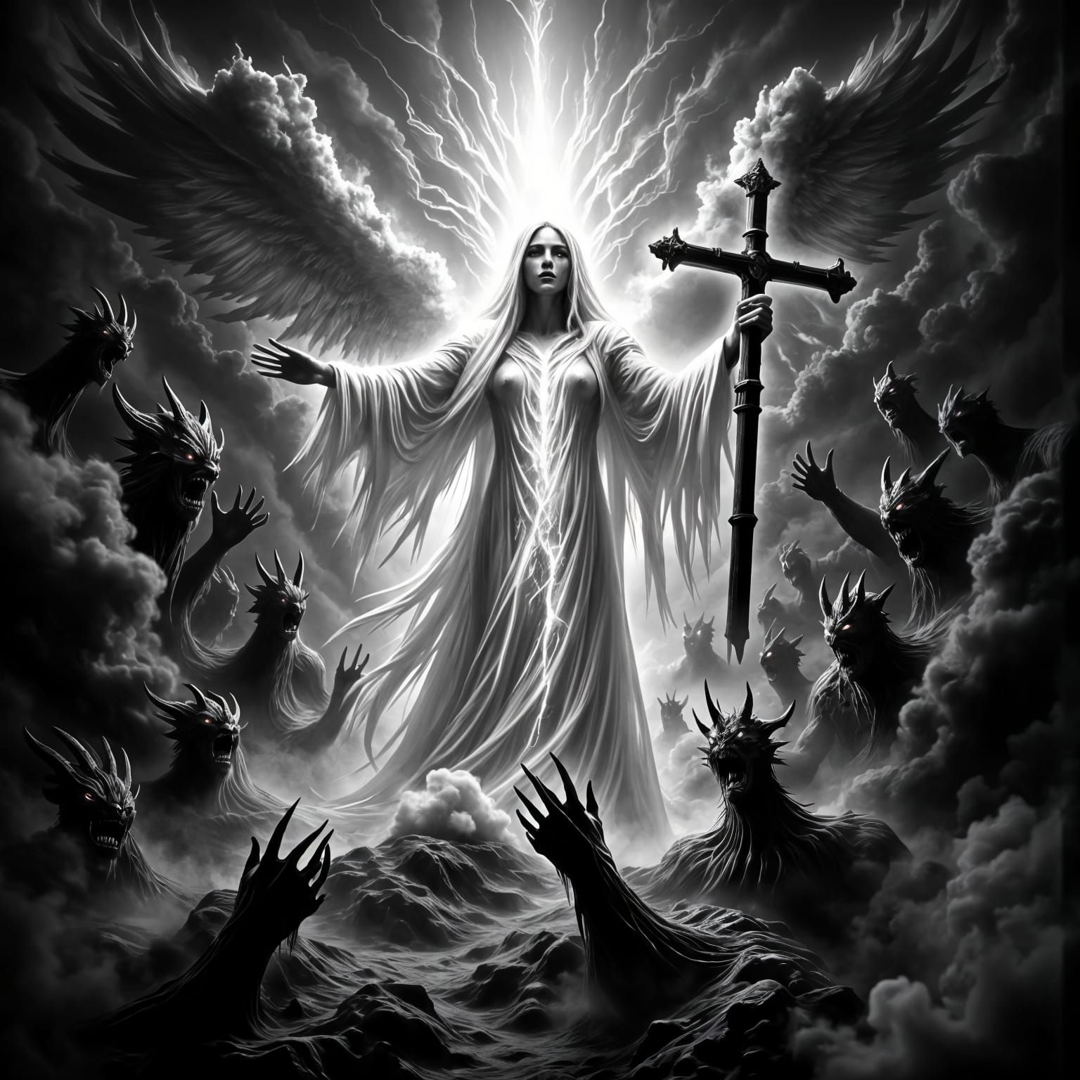 Scattering The Demons - Glowing Angel Battles Demons in Hype...