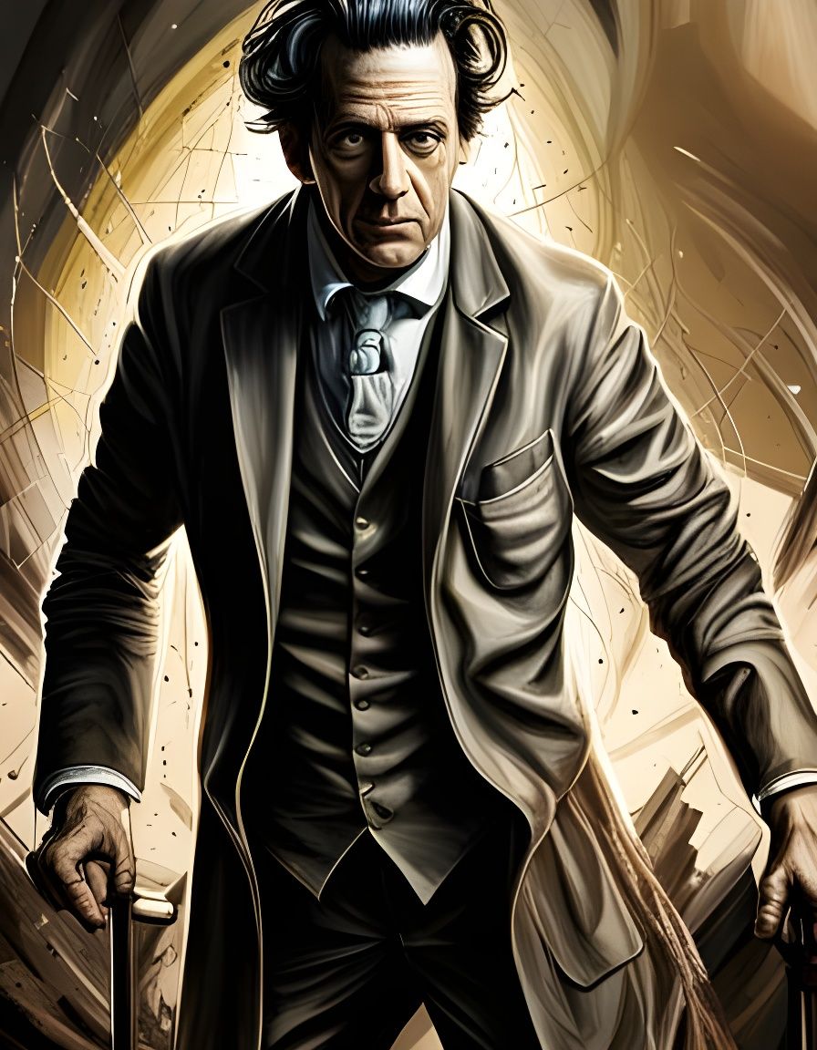 action painting, Doctor Frankenstein, intricate details, HDR ...