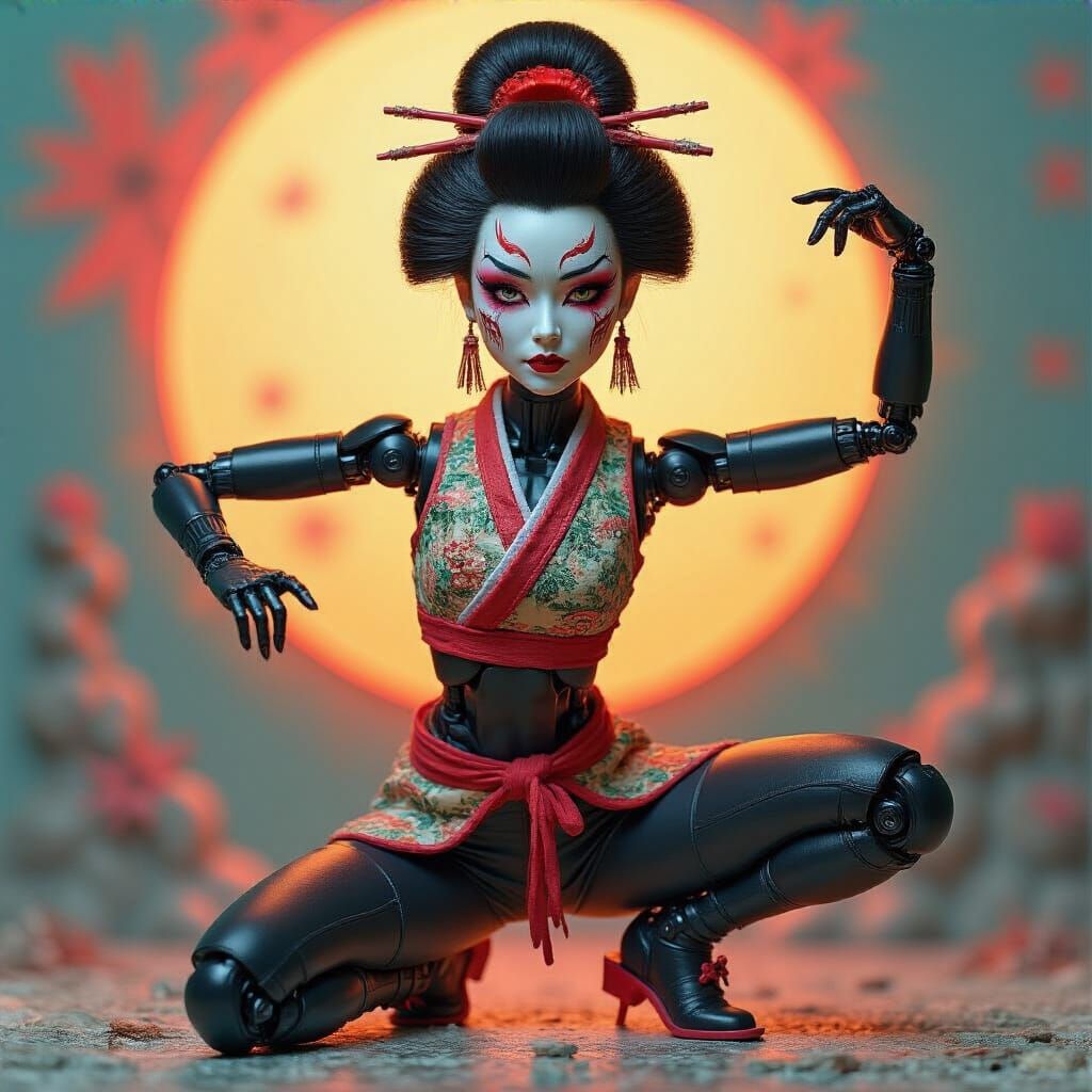 Kabuki Possessed Barbie - Demon Possessed Barbie with Kabuki...