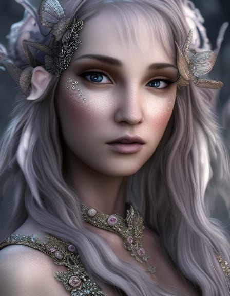 fantasy fae fairy faery elven ethereal woman hyper detailed intricately ...