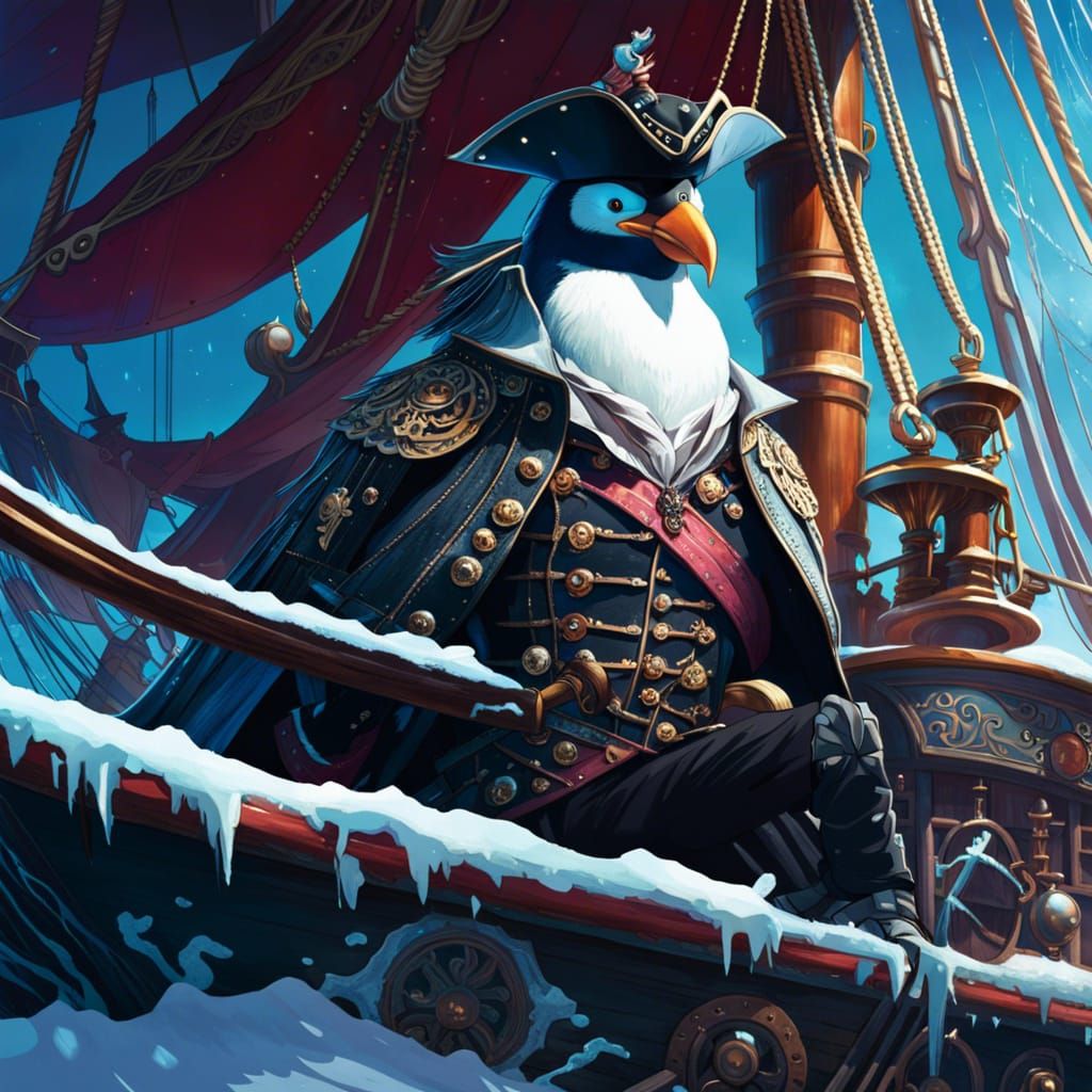 Penguin Pirate Five - AI Generated Artwork - NightCafe Creator