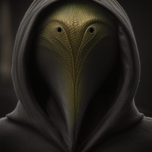 Hooded alien creature - AI Generated Artwork - NightCafe Creator