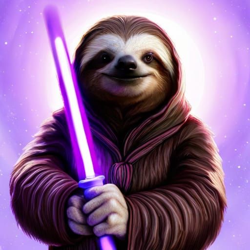 Short Jedi Master Sloth - AI Generated Artwork - NightCafe Creator