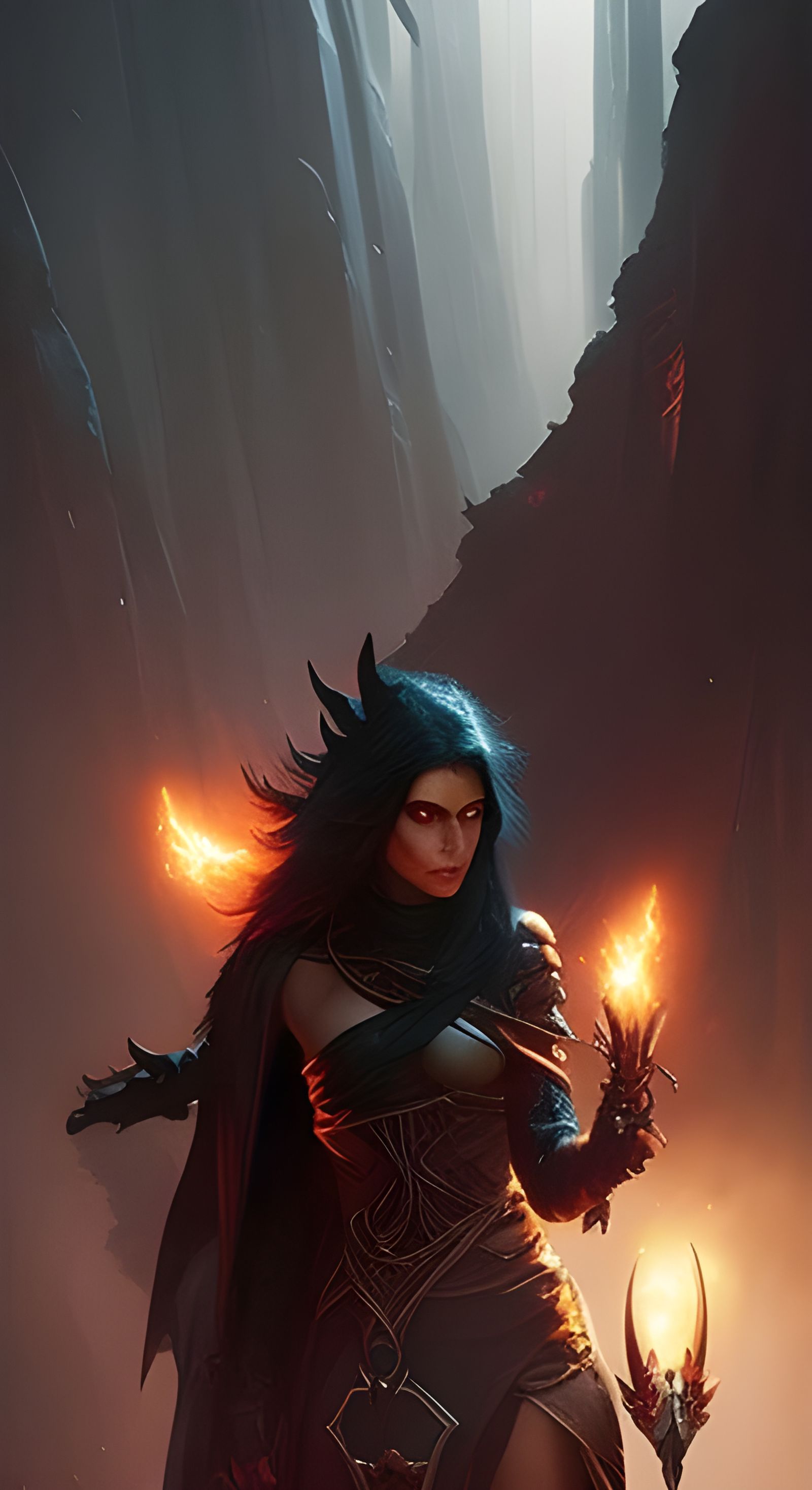 Dark half warlock elf with chill touch scar auroracore by Greg ...