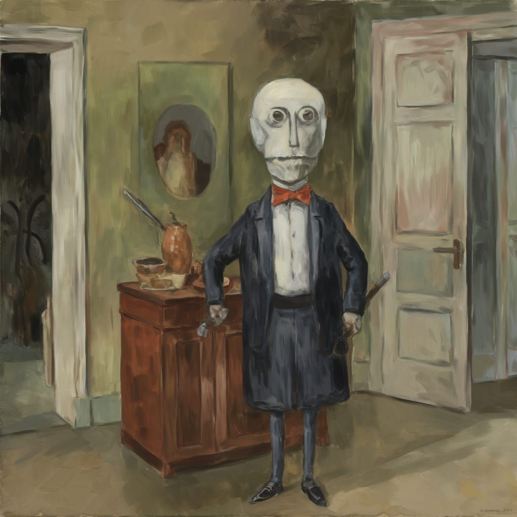 Ethereal Robot Portrait in Dark Impressionist Styl... - AI Art