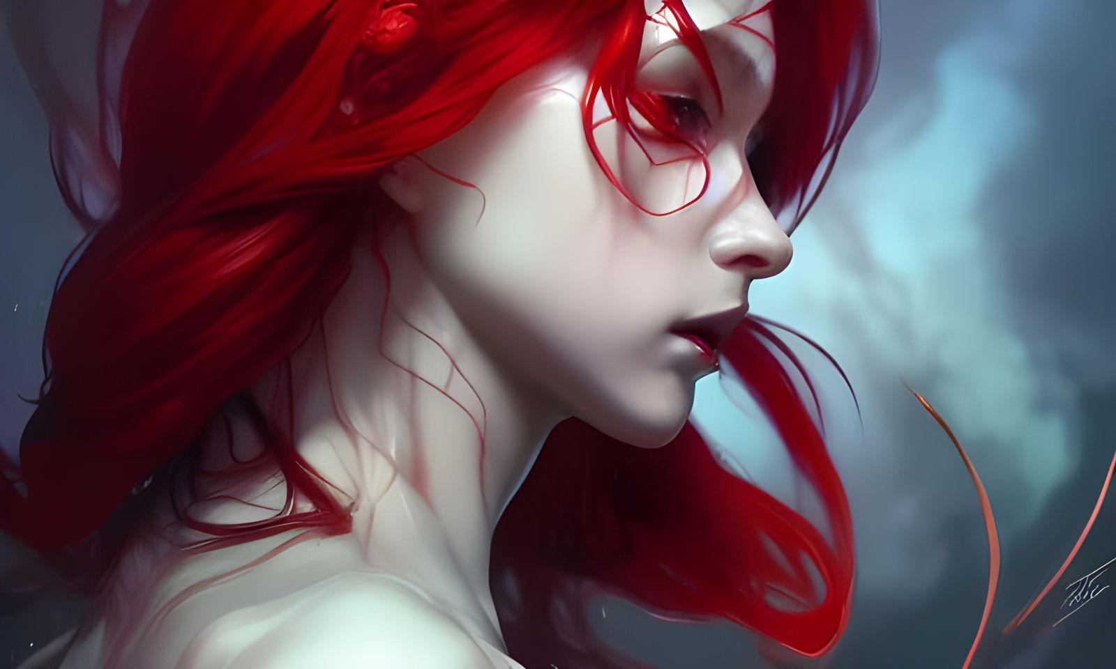 Demon girl red read sensuality head body portrait, 8k resolution ...