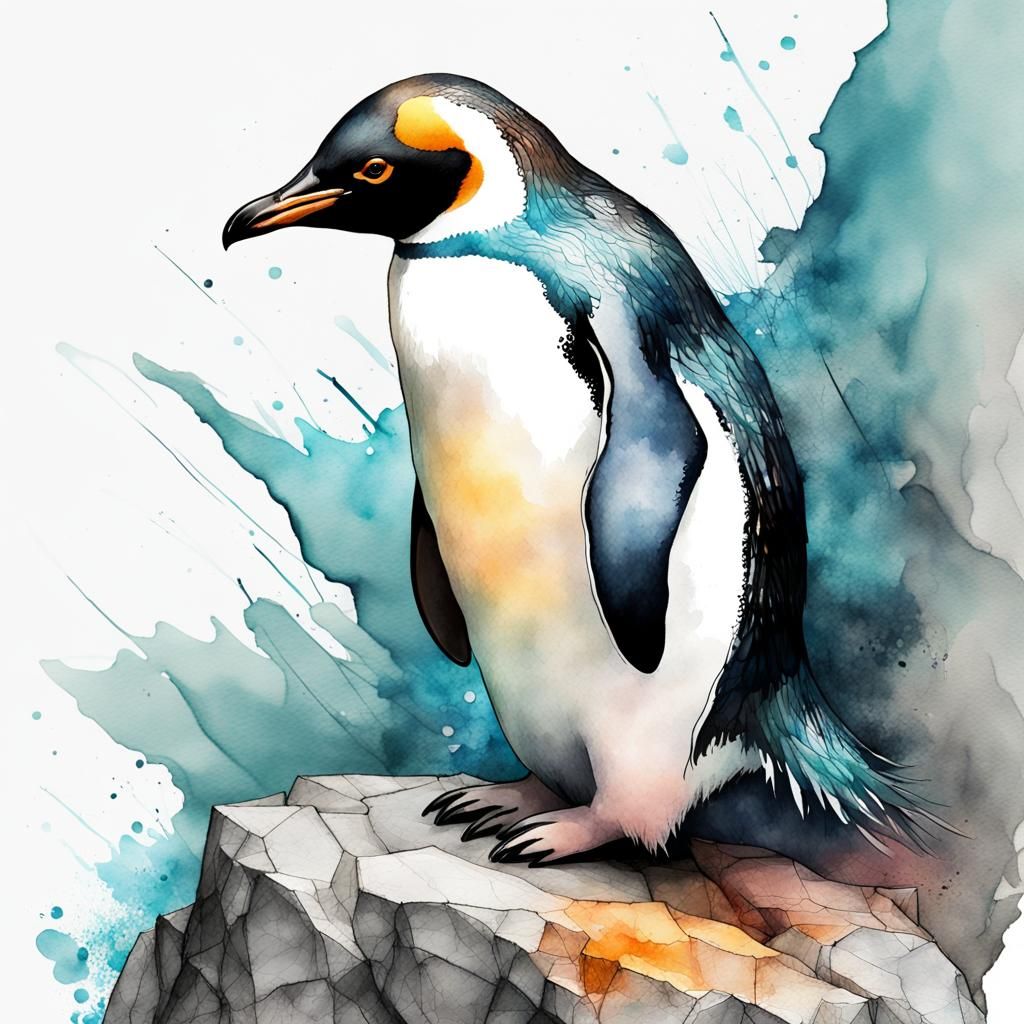 Penguin Splash - AI Generated Artwork - NightCafe Creator