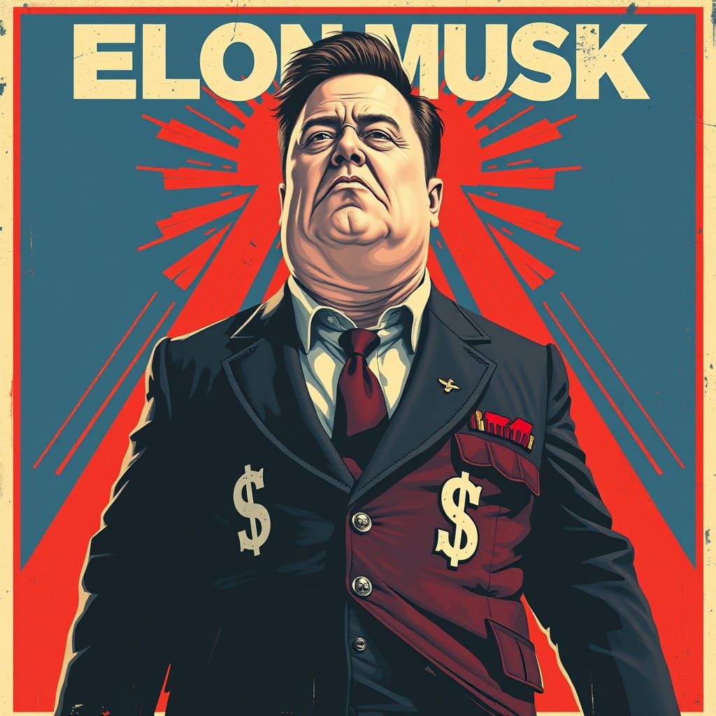 Futuristic Fascist Poster in Cyberpunk Aesthetic - AI Art