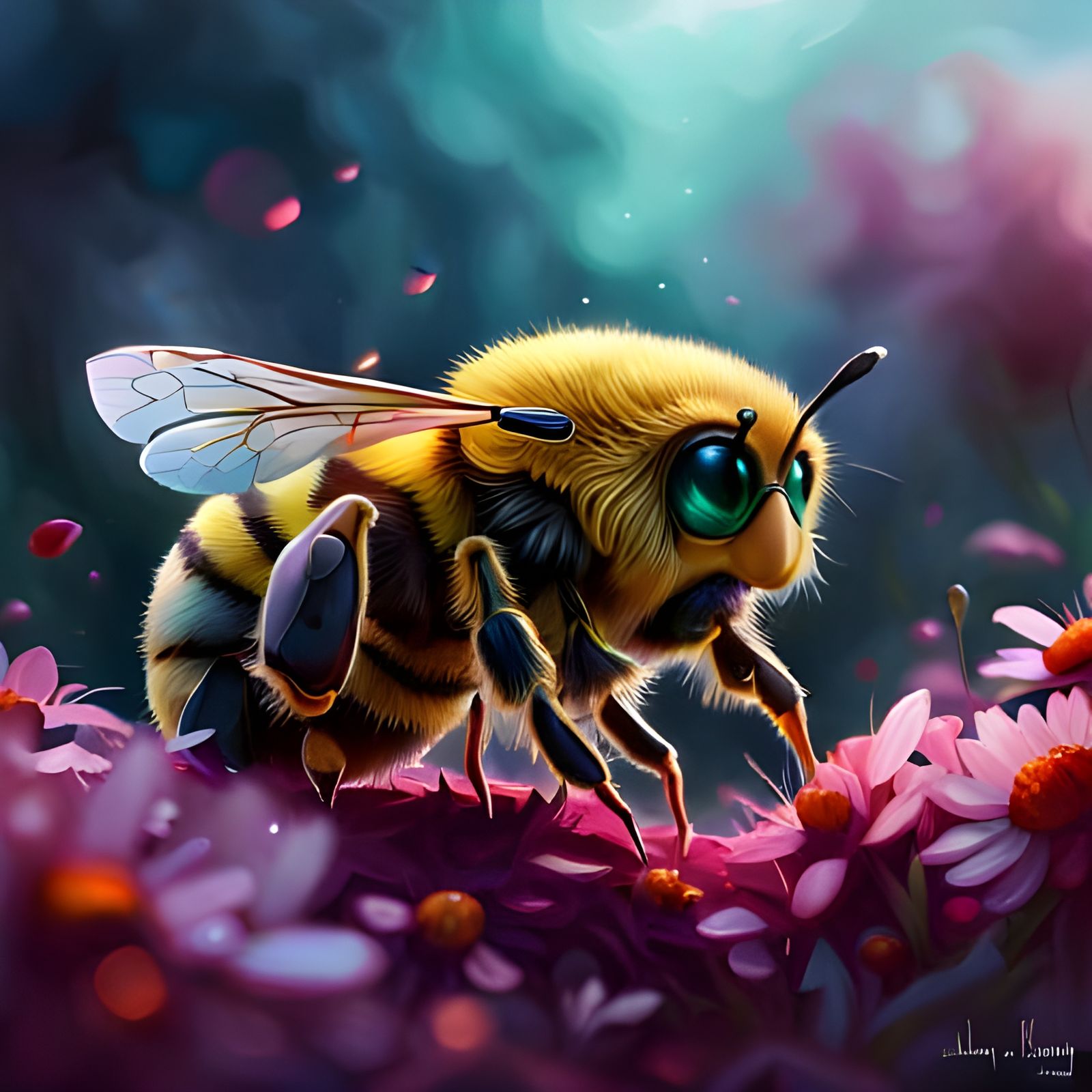 Cute little bee - AI Generated Artwork - NightCafe Creator