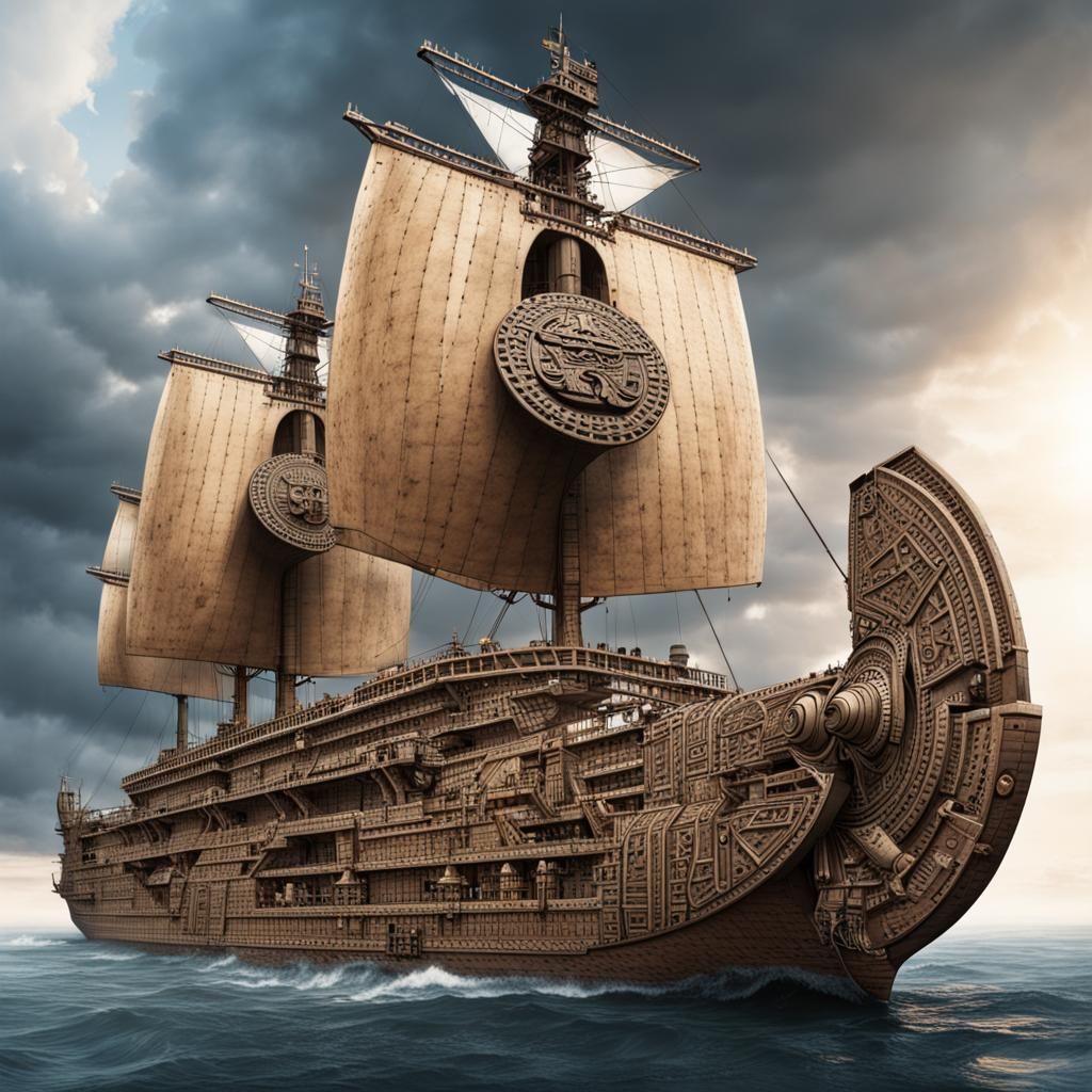 Aztec Battleship - AI Generated Artwork - NightCafe Creator