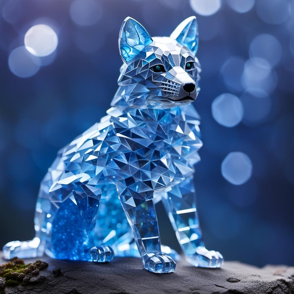 fox made of crystals - AI Generated Artwork - NightCafe Creator
