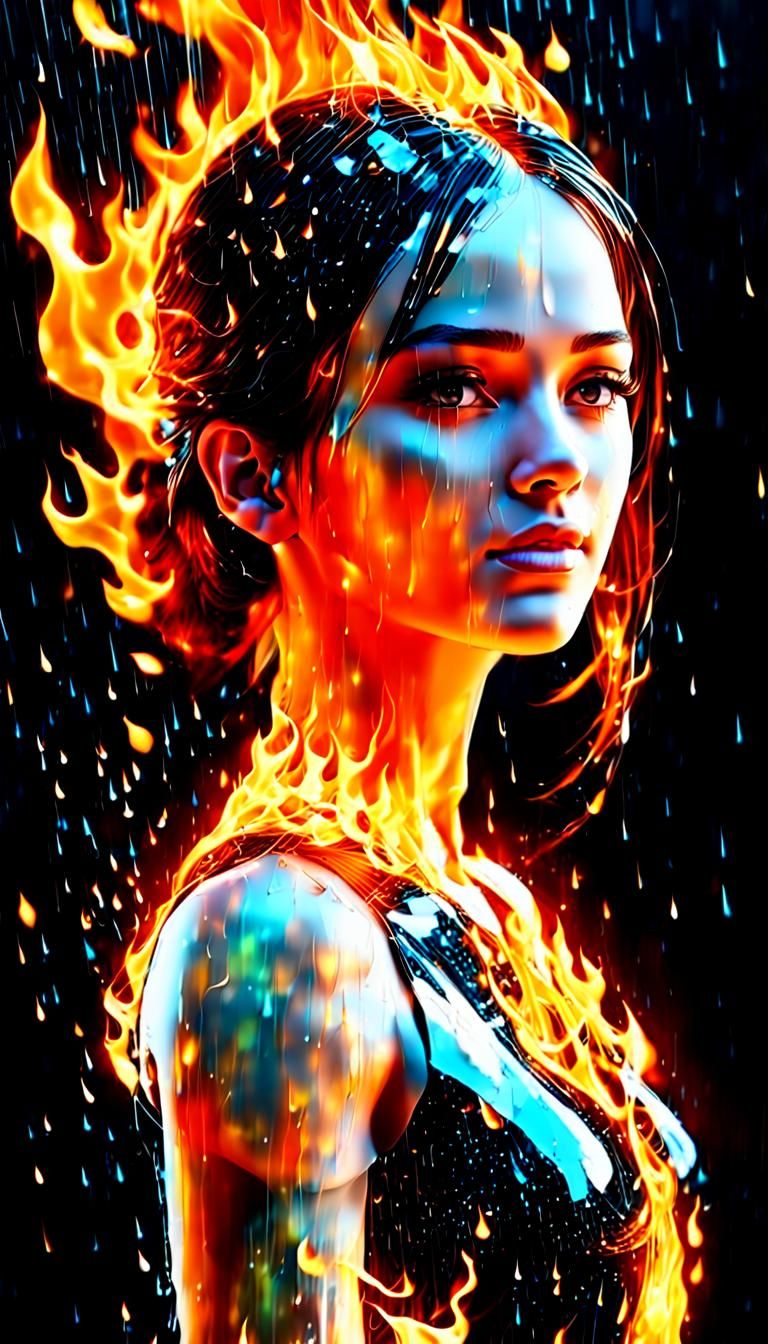 Variation of a Fire Girl - AI Generated Artwork - NightCafe Creator