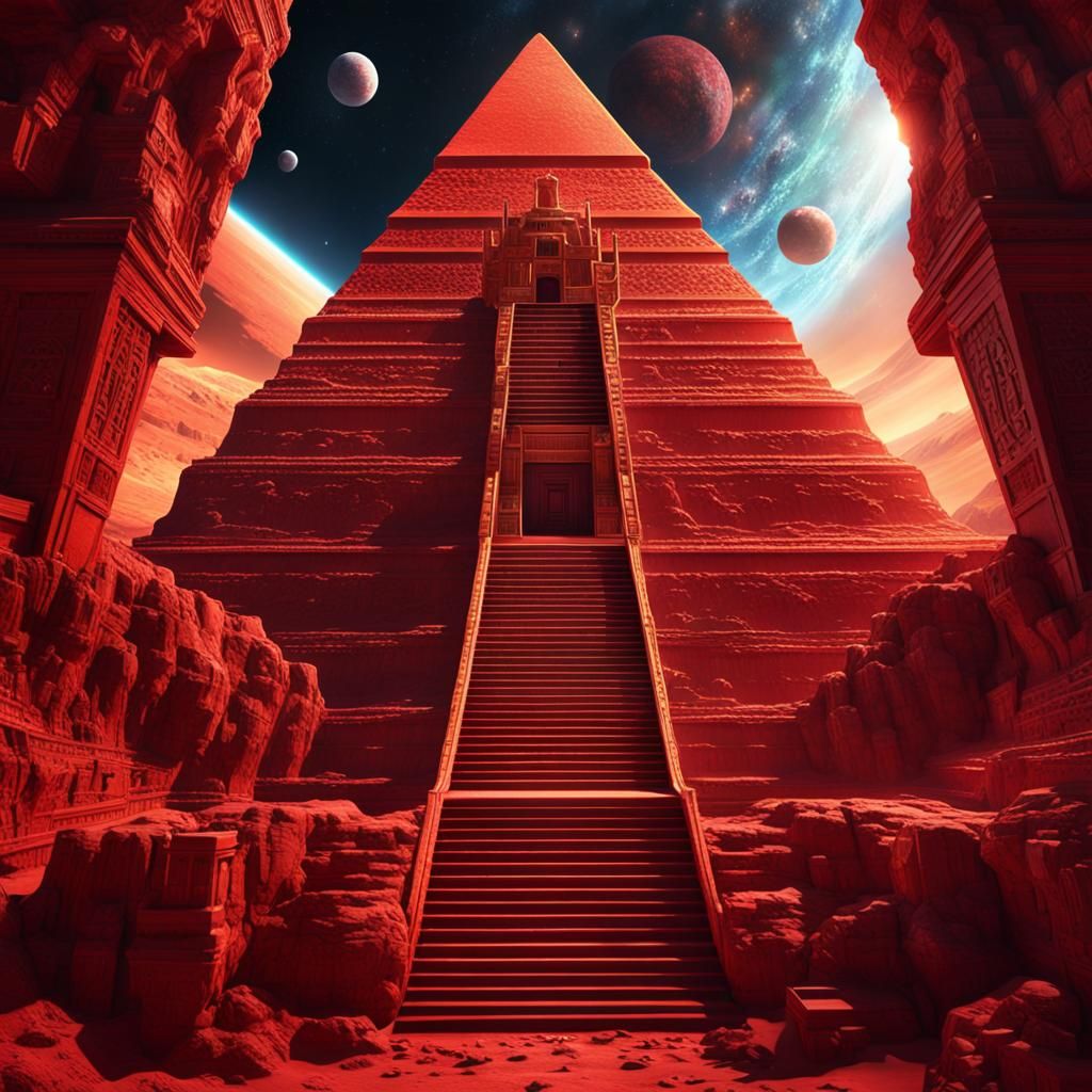 a red pyramid - AI Generated Artwork - NightCafe Creator