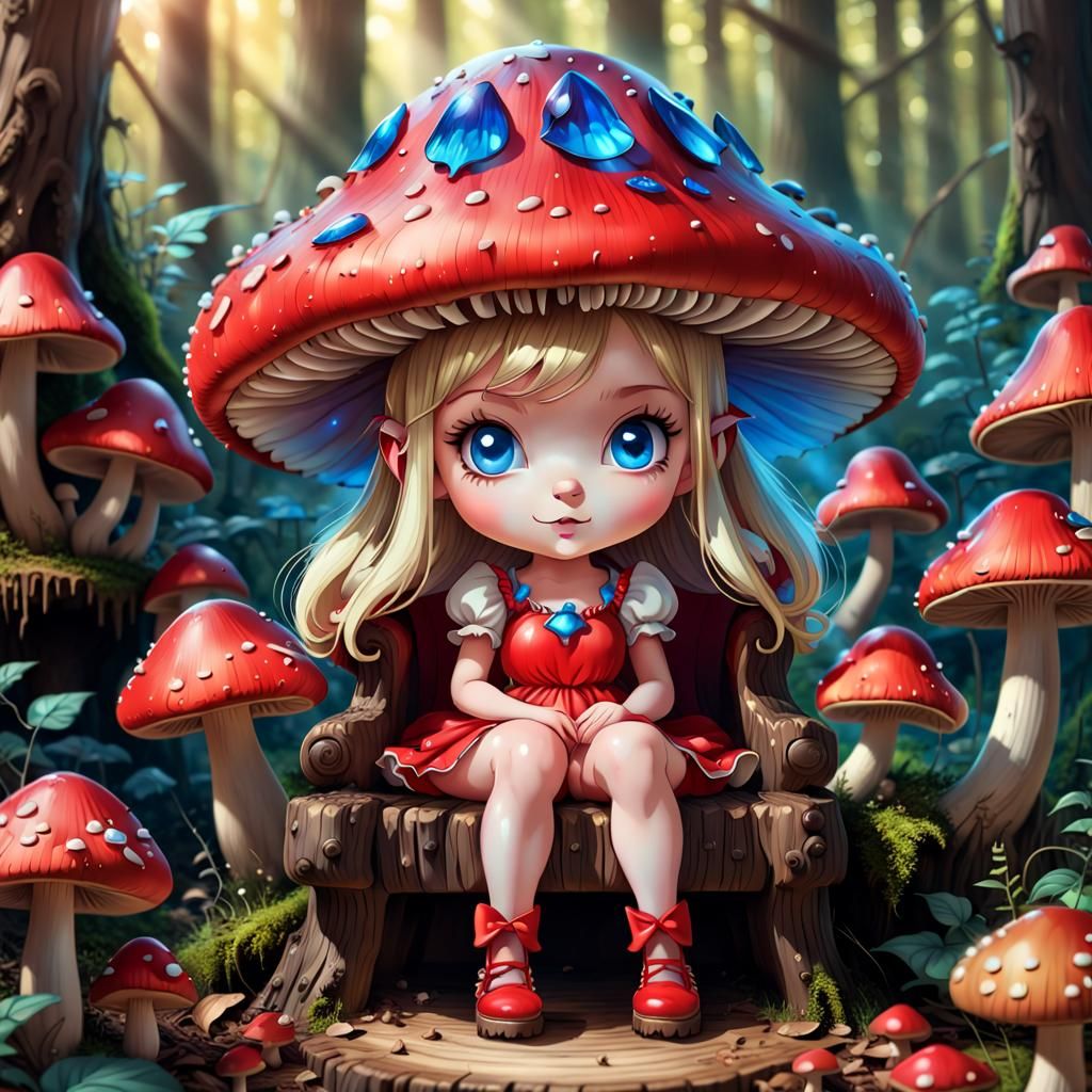 Chibi mushroom girl - AI Generated Artwork - NightCafe Creator