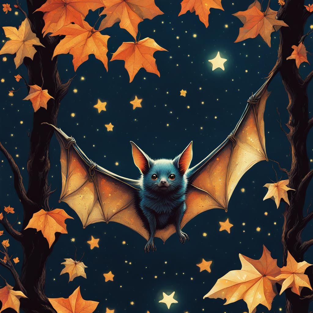 Upside down hanging bat - AI Generated Artwork - NightCafe Creator