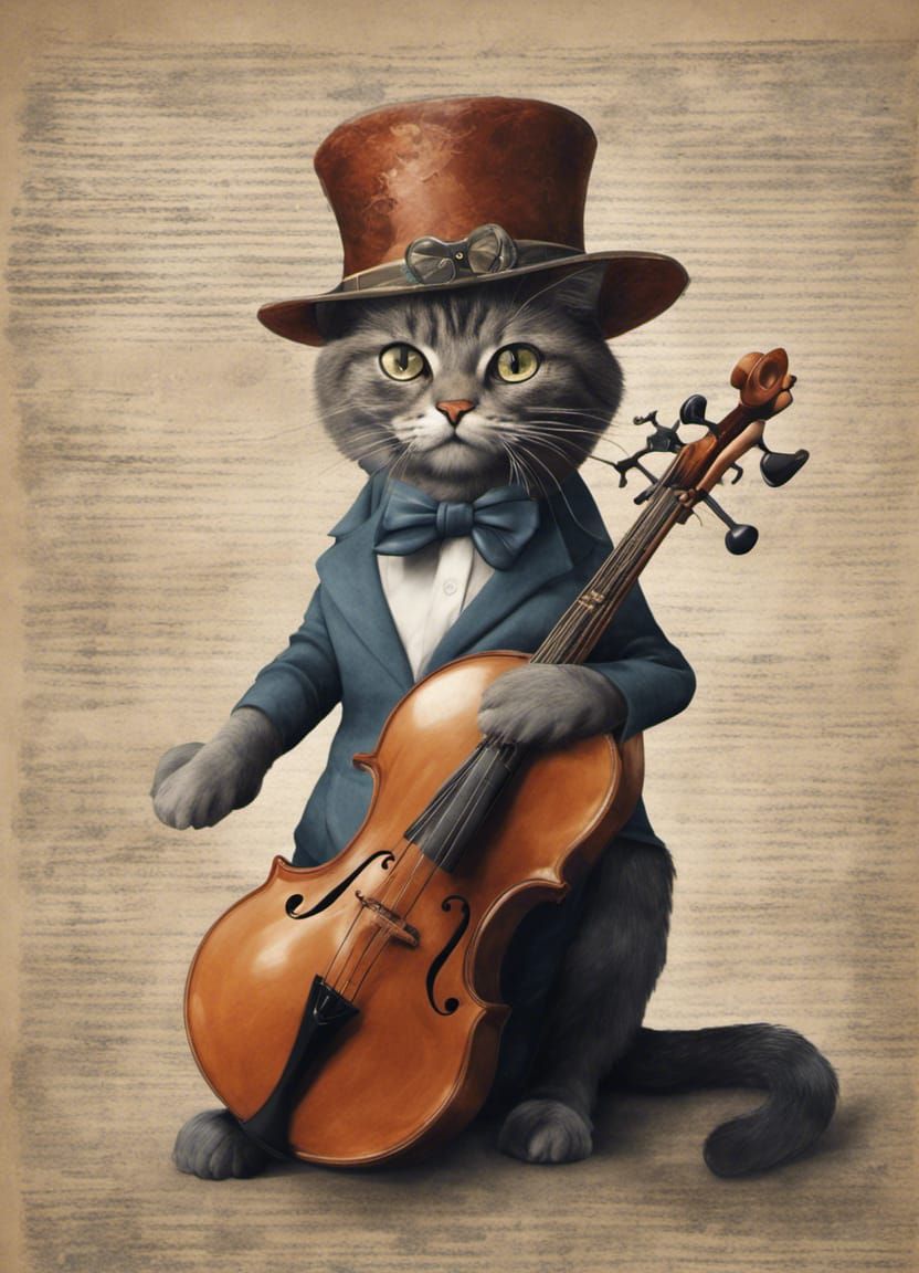 Cat musician - AI Generated Artwork - NightCafe Creator