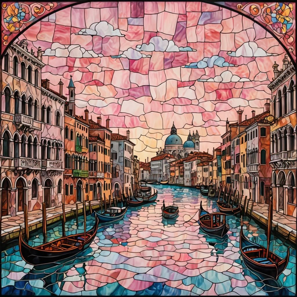 Stained Glass venice - AI Generated Artwork - NightCafe Creator