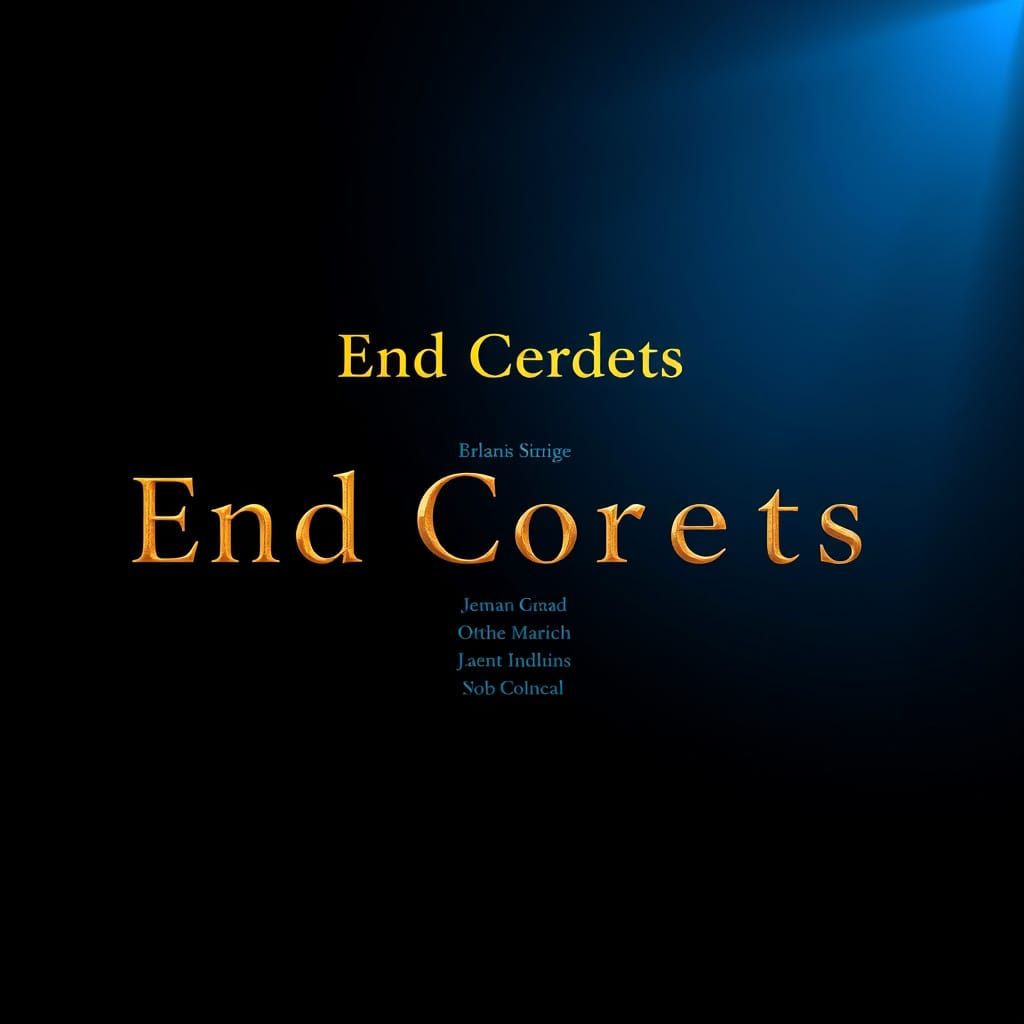 Epic End Credits Sequence in Golden, Swirling Patt... - AI Art