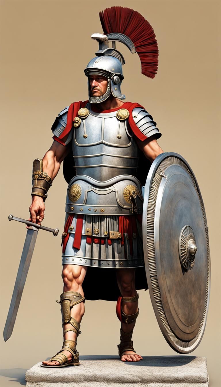 Roman centurion with Roman technology from the 1st century - AI ...