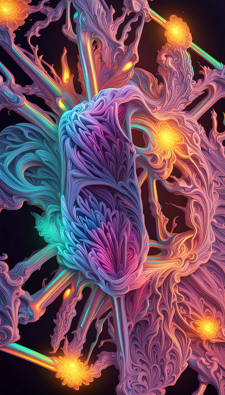 Extrapolate and Illustrate Four Images of An Orga... - AI Art