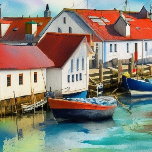 danish fisherman village, Borillo, Doig - AI Generated Artwork ...