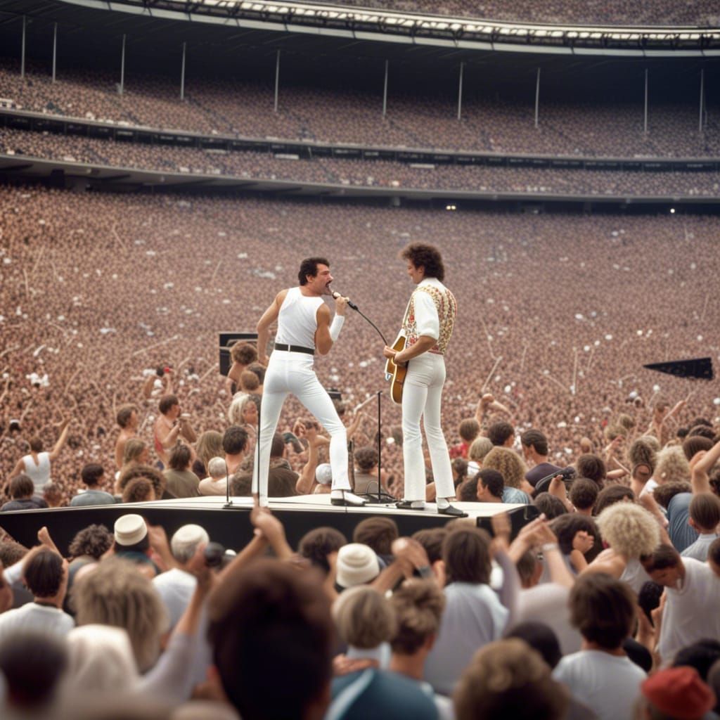 live aid concert at Wembley stadium - AI Generated Artwork - NightCafe ...