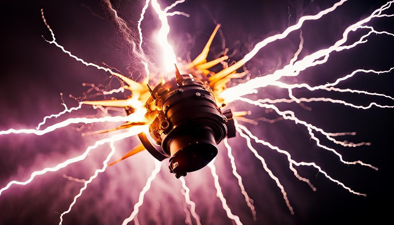 Lightning hitting flying bullet - AI Generated Artwork - NightCafe Creator