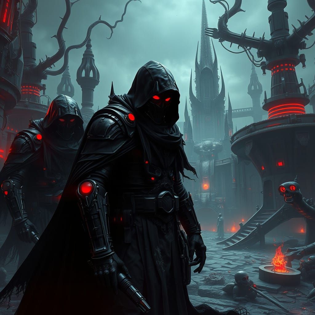 Stealthy Figure in Evil Army Uniforms - AI Art