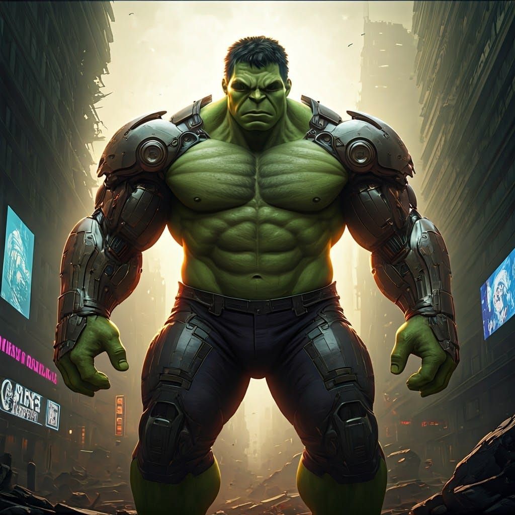 the hulk with Stark Tech - Cybernetic Hulk Dominates Futuri...