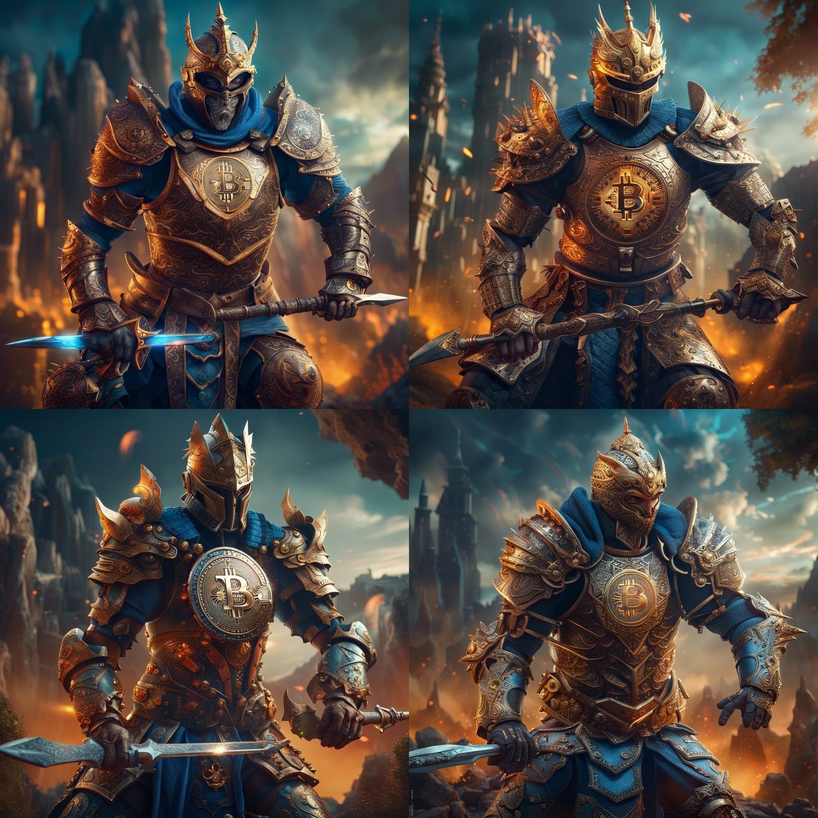 Epic Bitcoin Warriors - AI Generated Artwork - NightCafe Creator