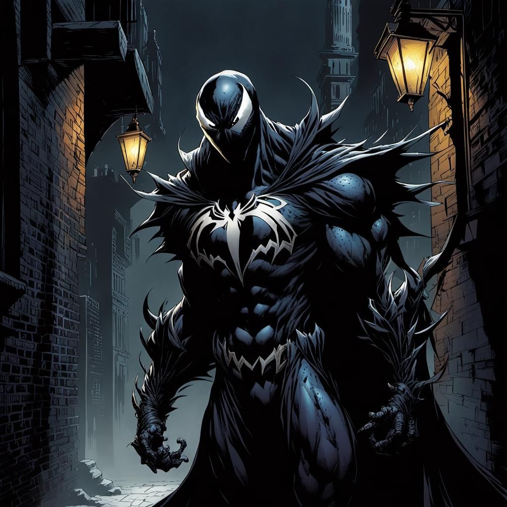 Spawn Venom in chiaroscuro style by Todd McFarlane - AI Generated ...