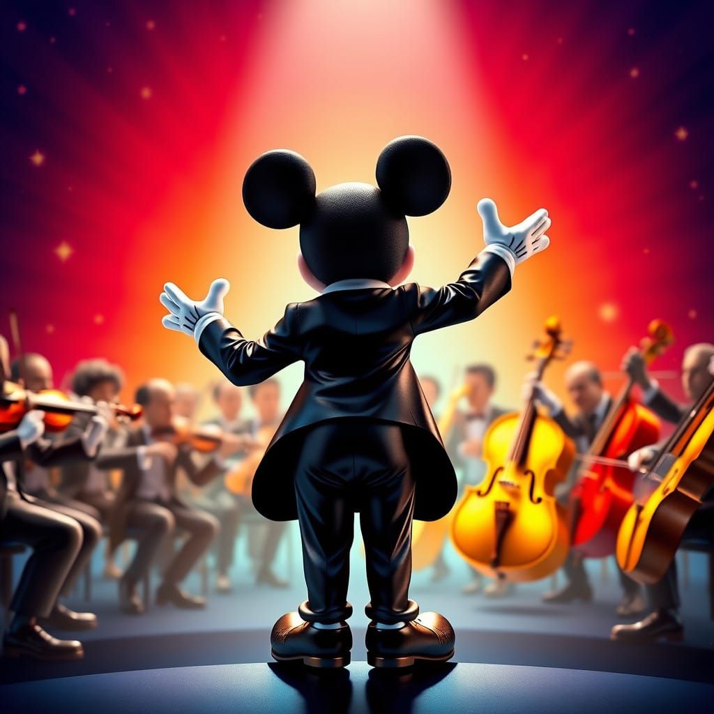 Mickey Mouse Conducts an Enchanted Symphony in Ele... - AI Art