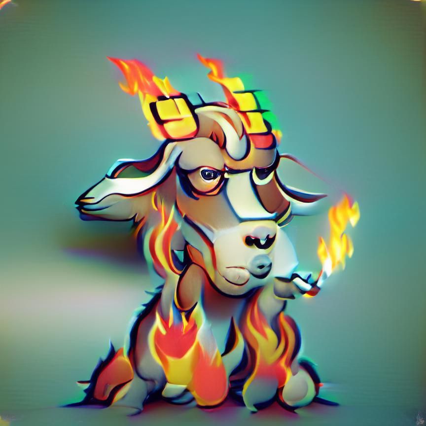RETRO FIRE GOAT - AI Generated Artwork - NightCafe Creator