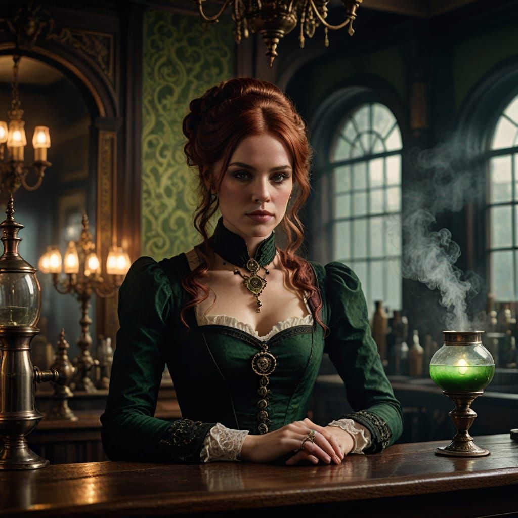 Absinthe Saloon - Ethereal Steam Punk Siren in Victorian Sal...