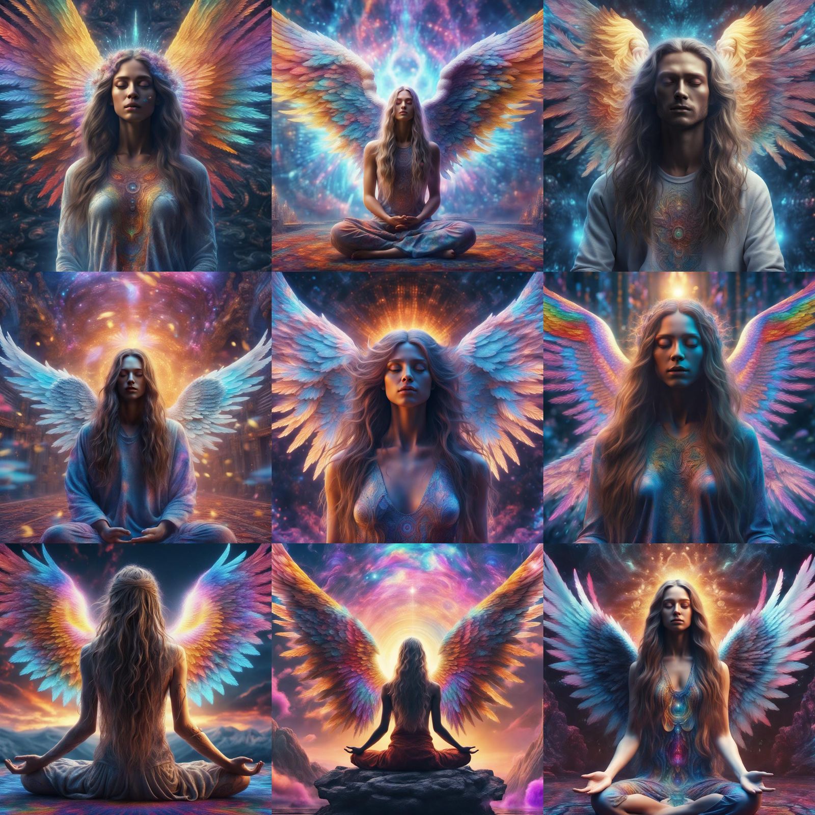 Lsd trip of angel with wings in back 100 eyes all over body and long ...