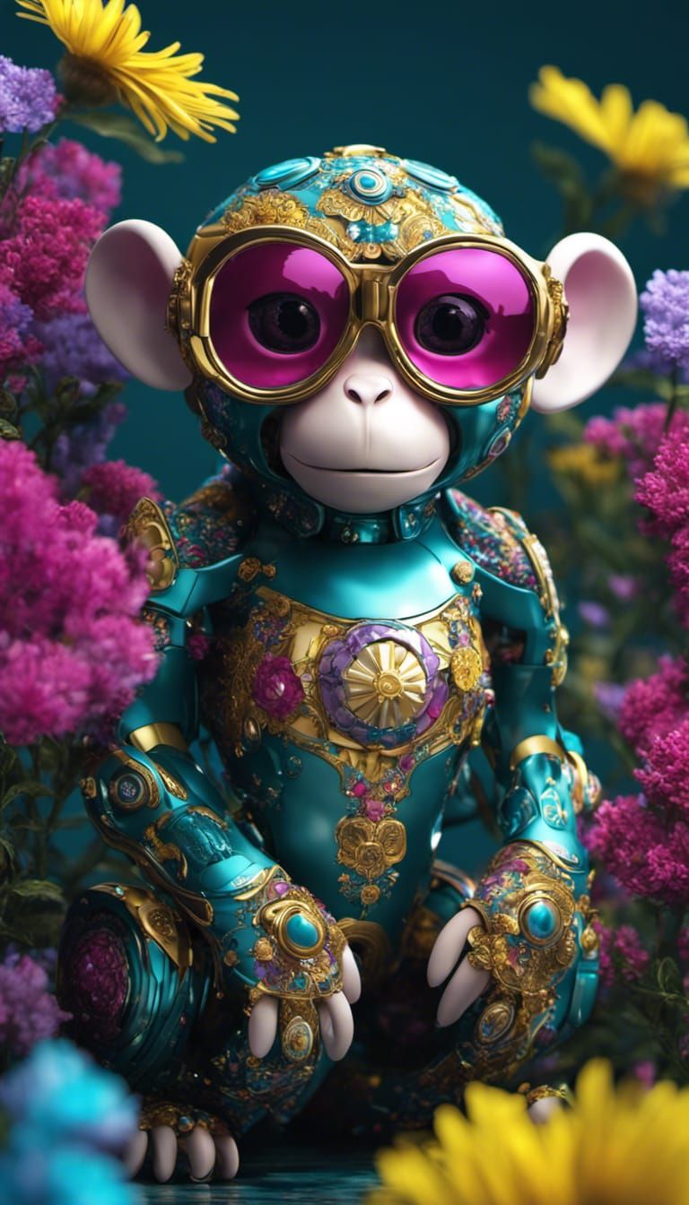 Groovy Robotic Monkey - AI Generated Artwork - NightCafe Creator